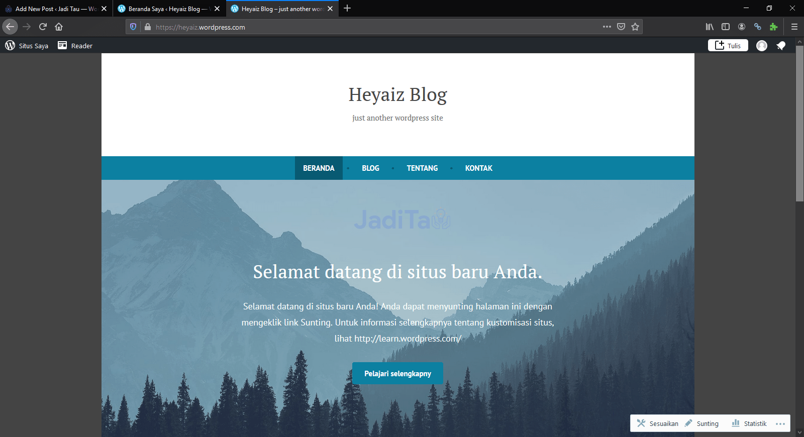 Cara Membuat Blog Di Wordpress.com Gratis, Untuk Pemula
